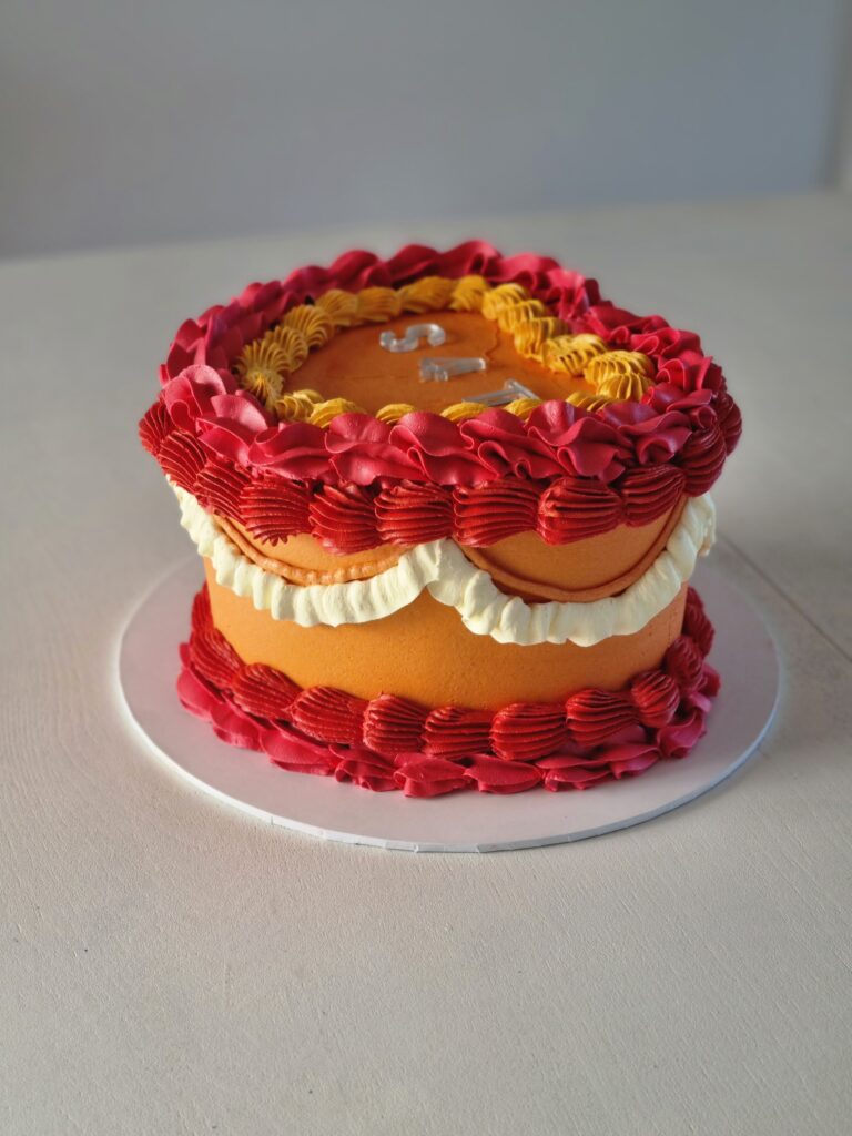 Frilly Heart Cake - Karaka Kitchen